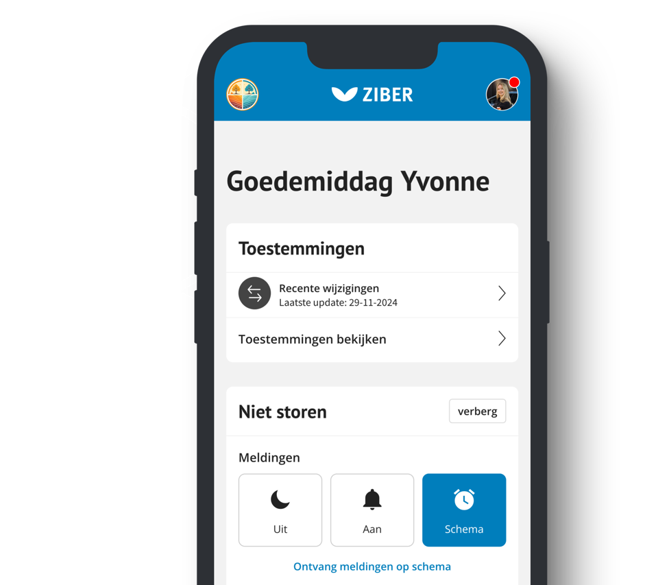 Het Ziber Dashboard past zich aan iedere gebruiker aan!