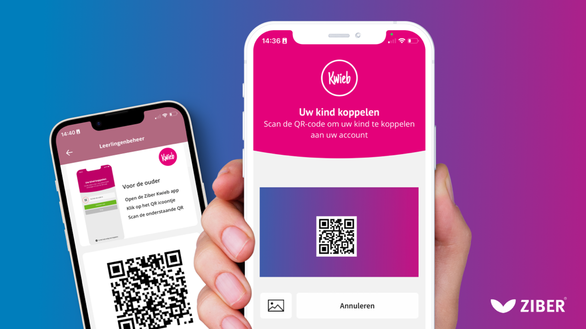 Parents link via QR code - Ziber parent communication platform