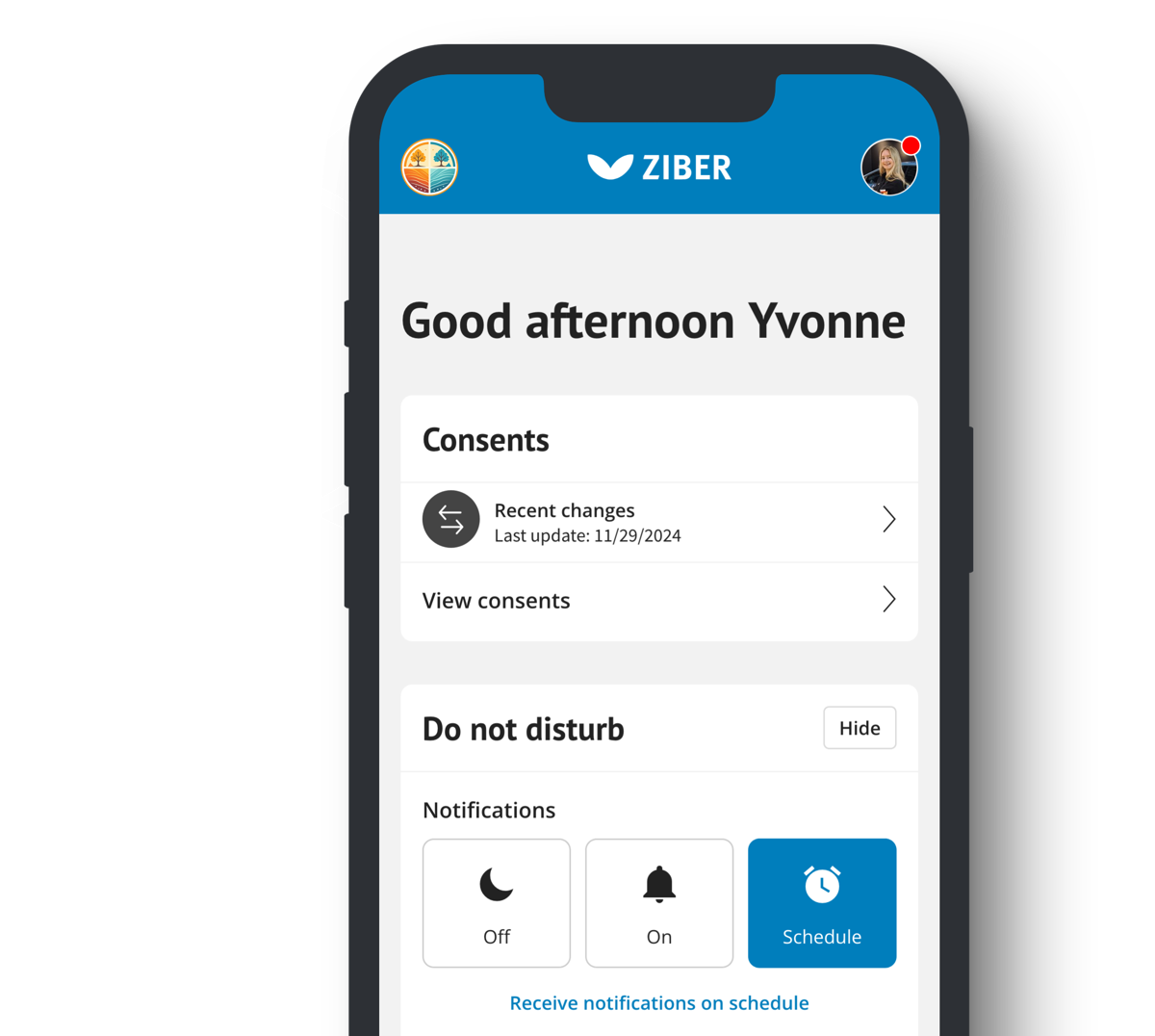 The Ziber Dashboard adapts to every user!
